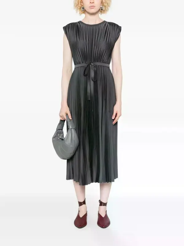 JOSEPH Tied-waist Pleated Midi Dress