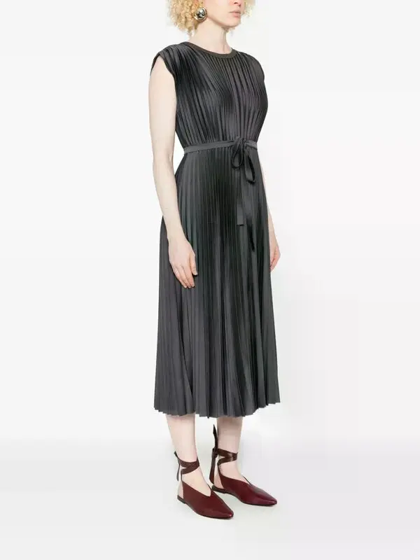 JOSEPH Tied-waist Pleated Midi Dress