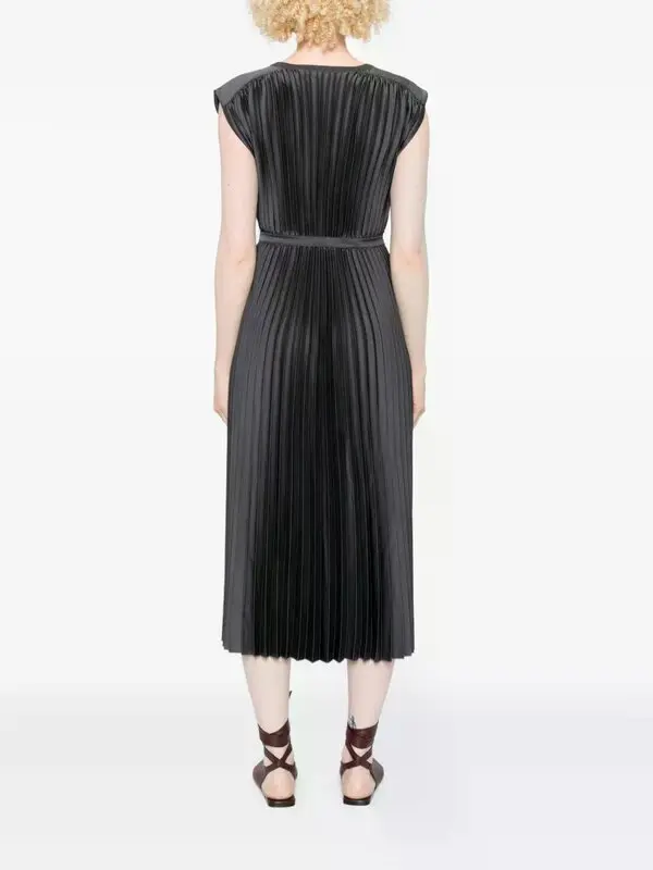 JOSEPH Tied-waist Pleated Midi Dress