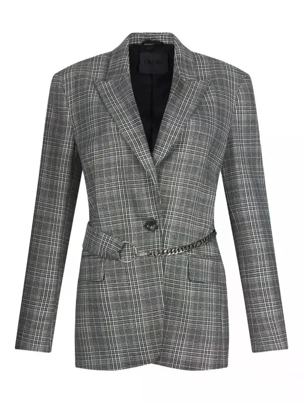 Liu Jo Plaid Blazer With Chain Belt