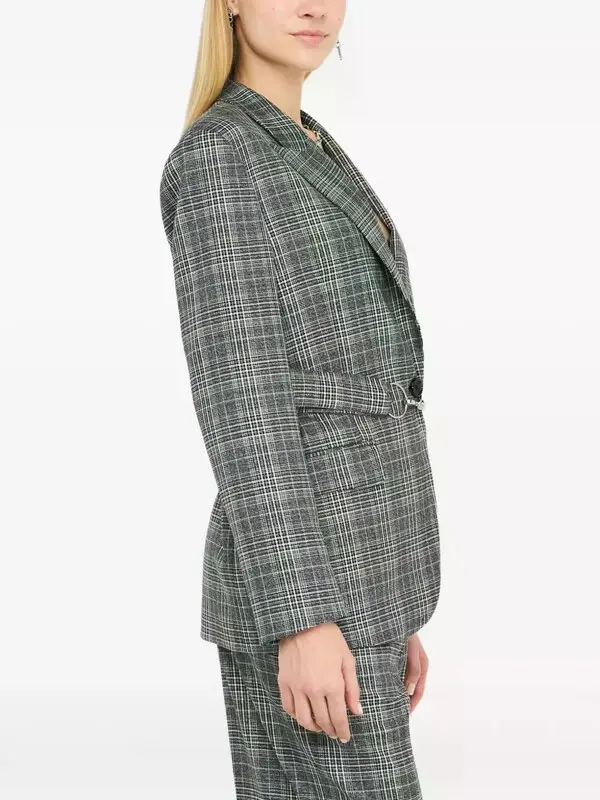 Liu Jo Plaid Blazer With Chain Belt