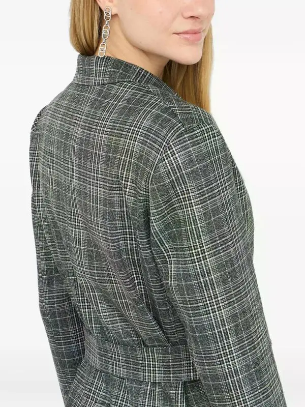 Liu Jo Plaid Blazer With Chain Belt