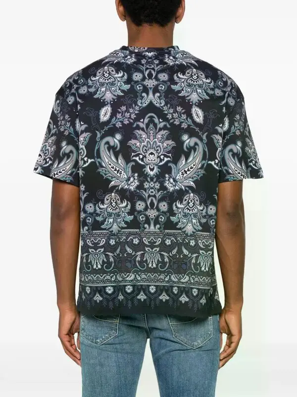 Etro Paisley-print Cotton T-shirt - Blue