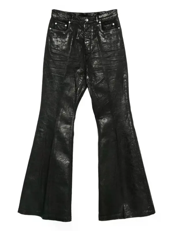 Rick Owens Metallic-effect Flared Trousers