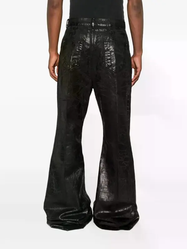 Rick Owens Metallic-effect Flared Trousers