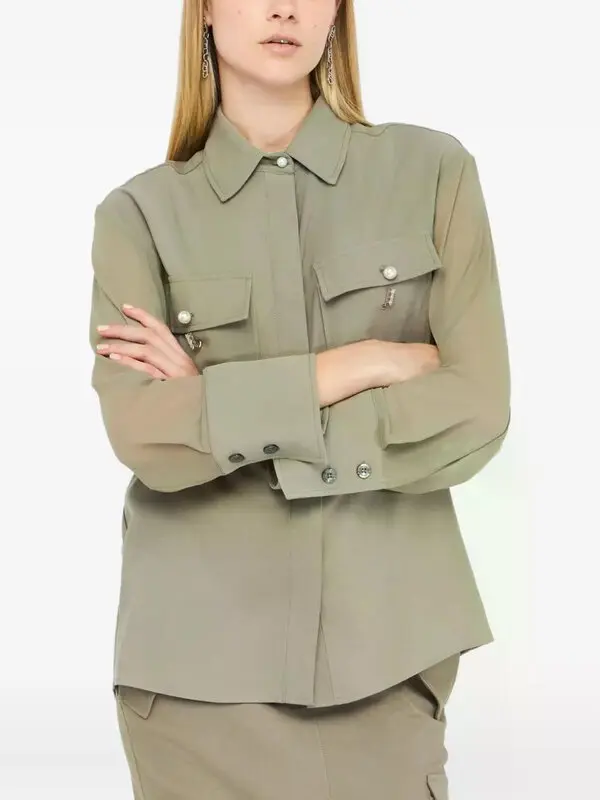 Liu Jo Flap-pocket Shirt With Pearl Embellishments