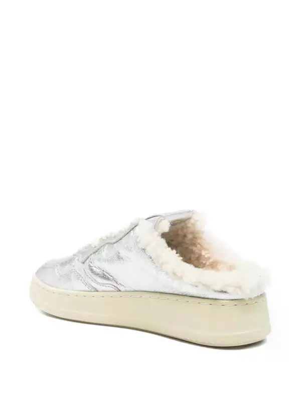 AUTRY Medalist Metallic Leather Sneakers - Silver