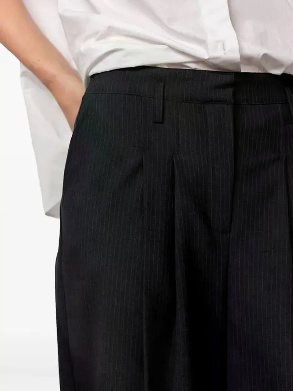 HERSKIND Pinstripe Pleated Front Trousers