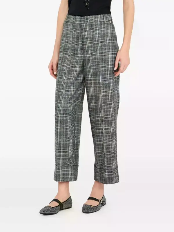 Liu Jo Plaid Cuffed Trousers