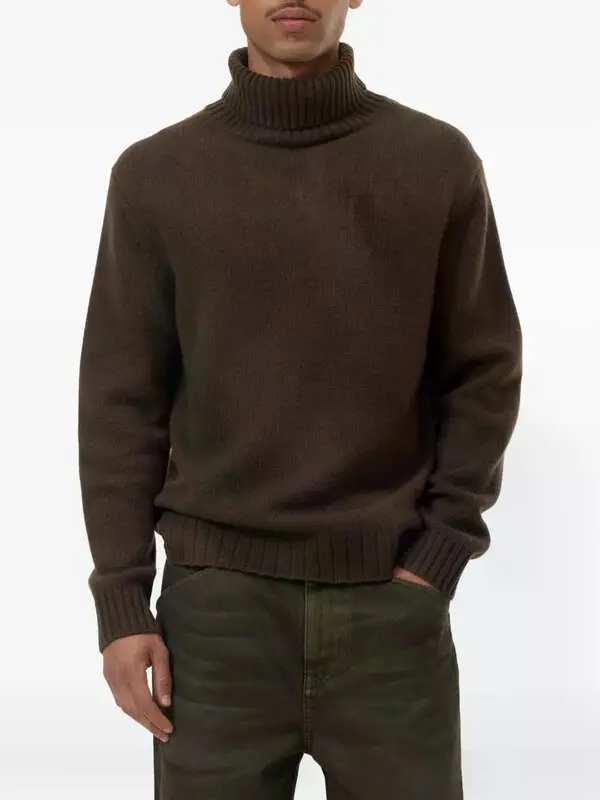 Closed Turtleneck Ribbed Sweater