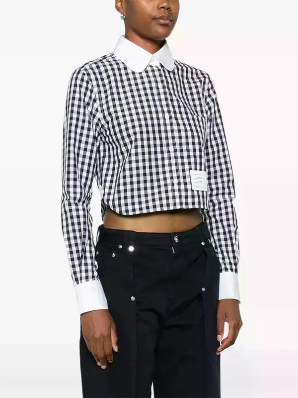 Thom Browne Gingham Peter Pan Collar Shirt