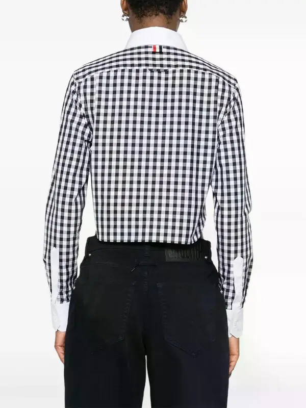 Thom Browne Gingham Peter Pan Collar Shirt