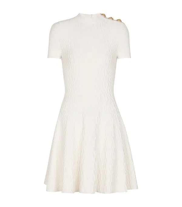 Balmain Geometric Jacquard Mini Dress
