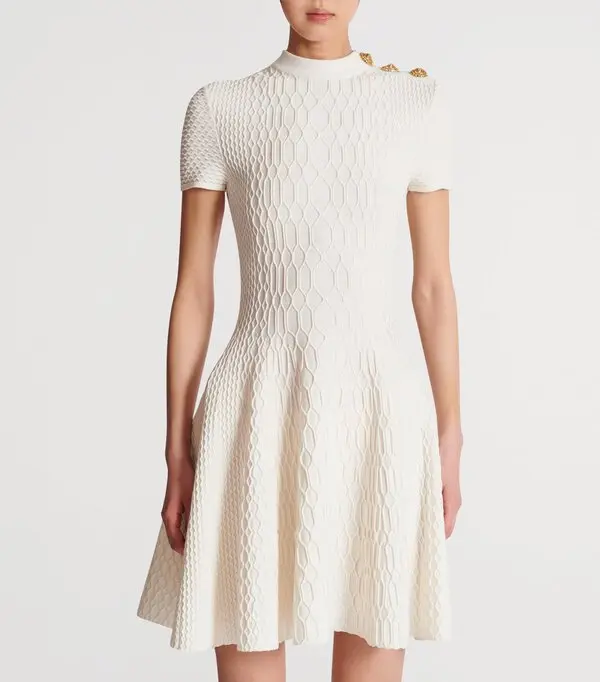 Balmain Geometric Jacquard Mini Dress