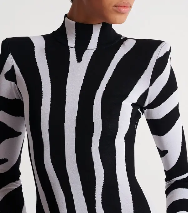 Balmain Knitted Zebra Mini Dress