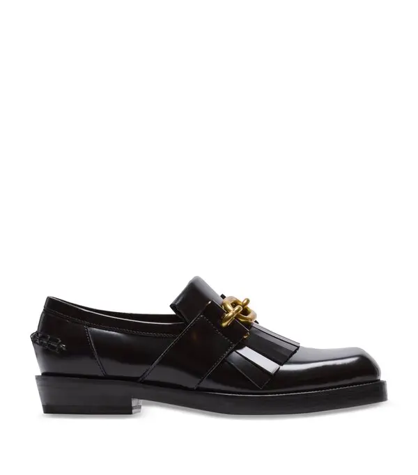 Balmain Glazed Leather Sync Loafers - Black