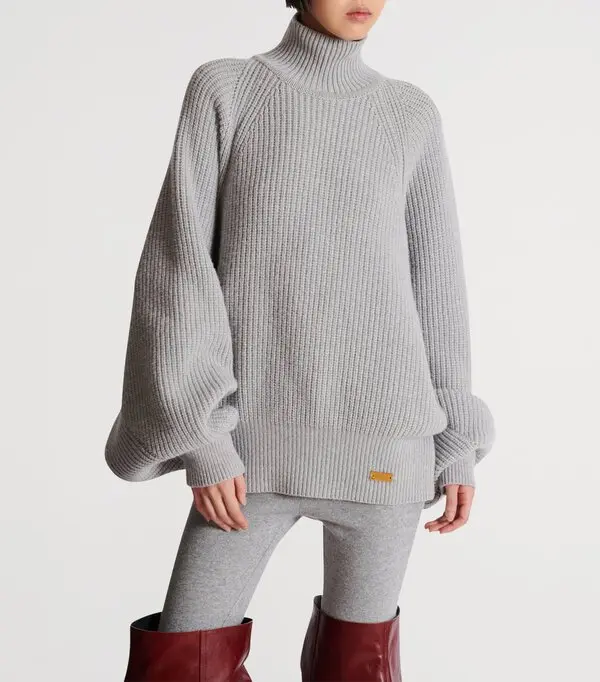 Balmain Wool High-neck Sweater - Grey