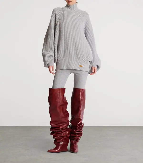 Balmain Wool High-neck Sweater - Grey