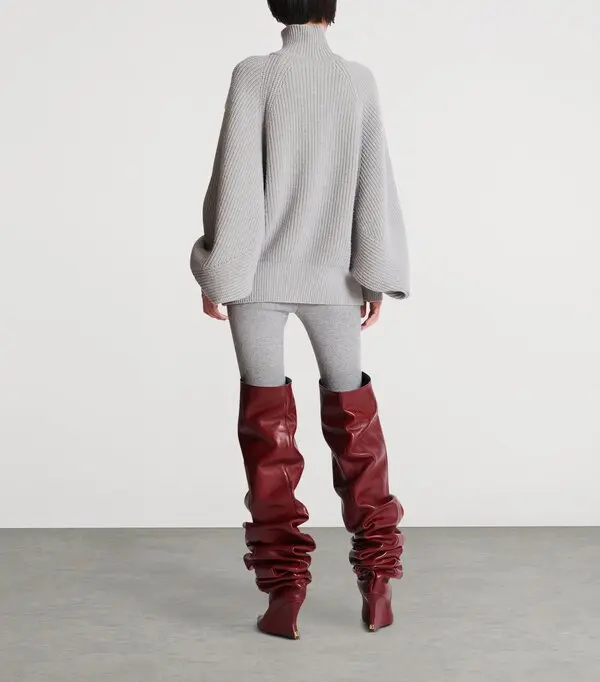 Balmain Wool High-neck Sweater - Grey