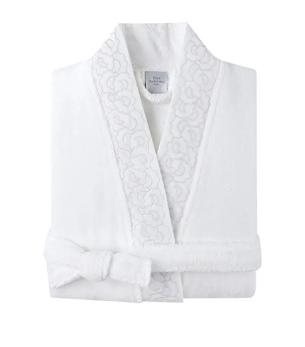 YVES DELORME Festons Bathrobe - White