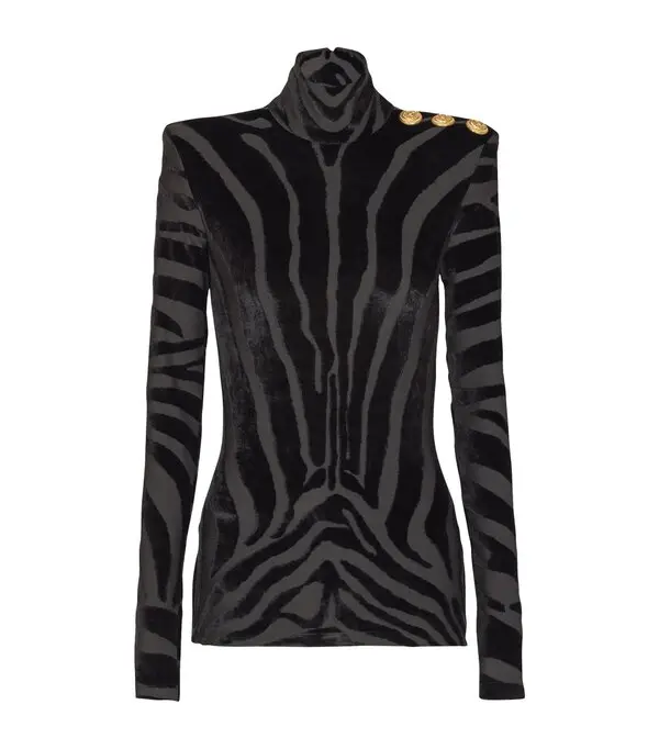 Balmain Animal Print Top