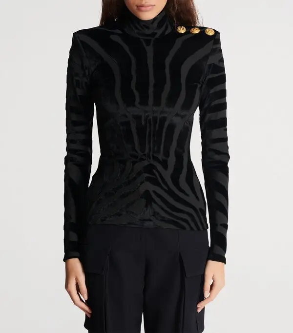 Balmain Animal Print Top