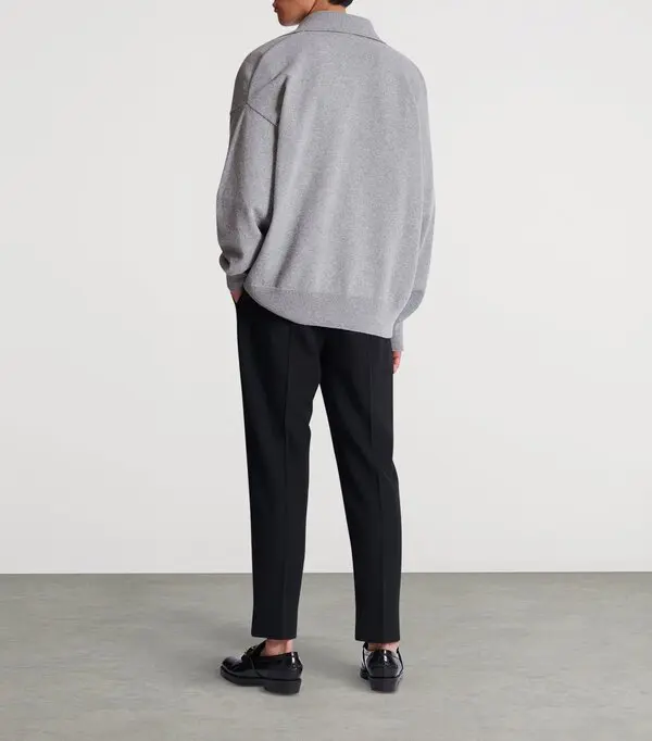Balmain Cashmere-virgin Wool Polo Sweatshirt