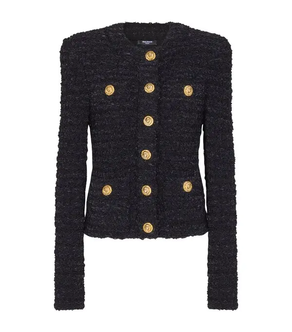 Balmain Tweed Button-up Jacket