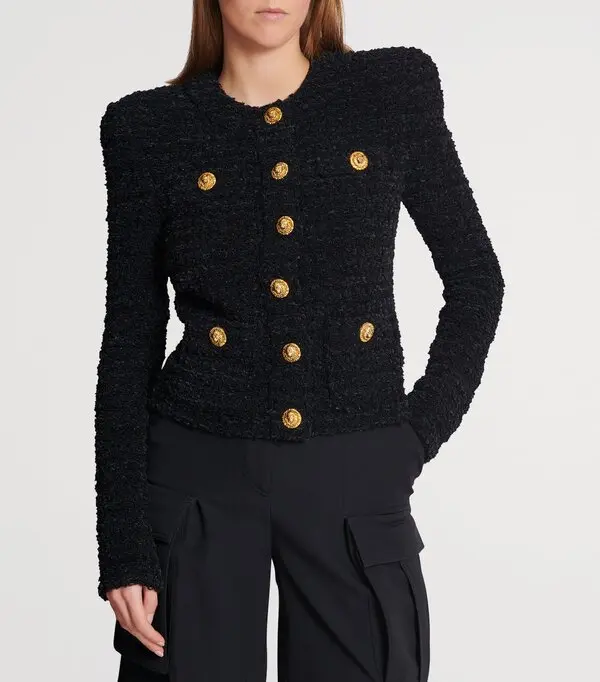 Balmain Tweed Button-up Jacket