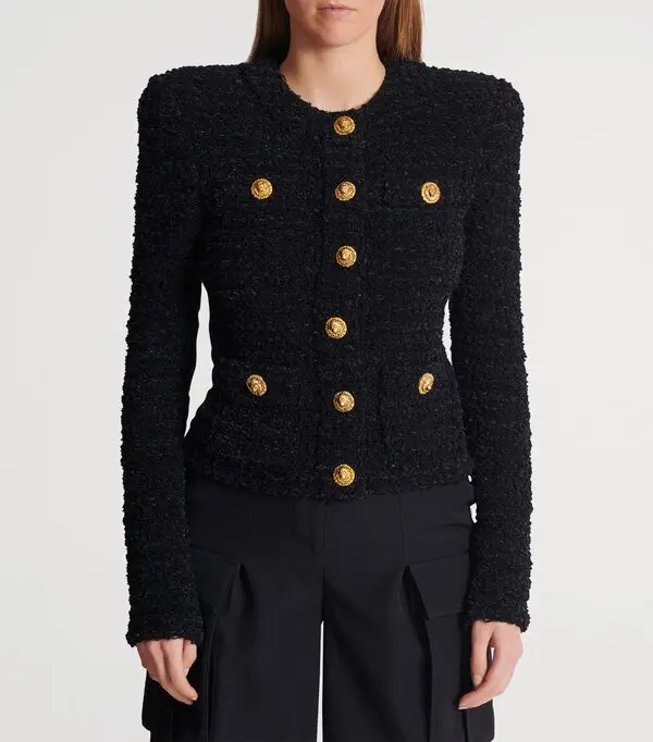 Balmain Tweed Button-up Jacket