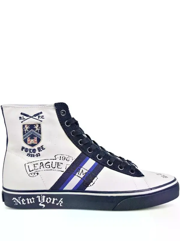 Ralph Lauren Solomon Collegiate Hi-top Sneakers - White