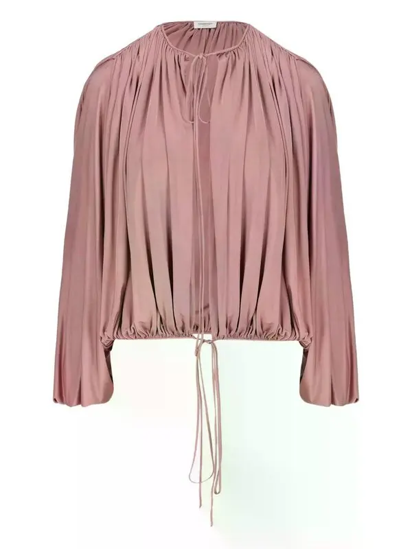 Saint Laurent Drawstring Gathered-shoulder Blouse