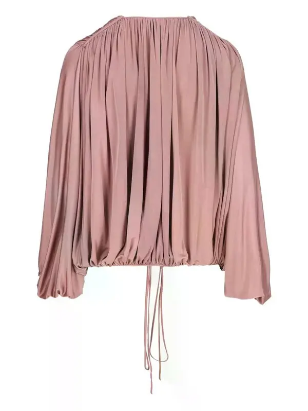 Saint Laurent Drawstring Gathered-shoulder Blouse