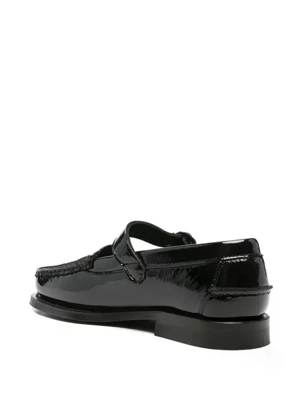 Hereu Blanquer Crinkled Glossy Loafers - Black