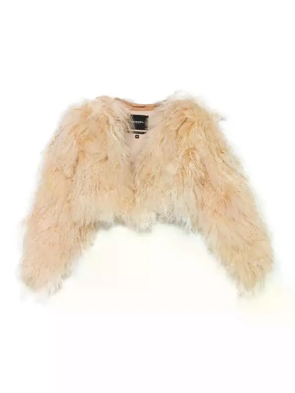 Retrofete Fur Cropped Jacket - Neutrals