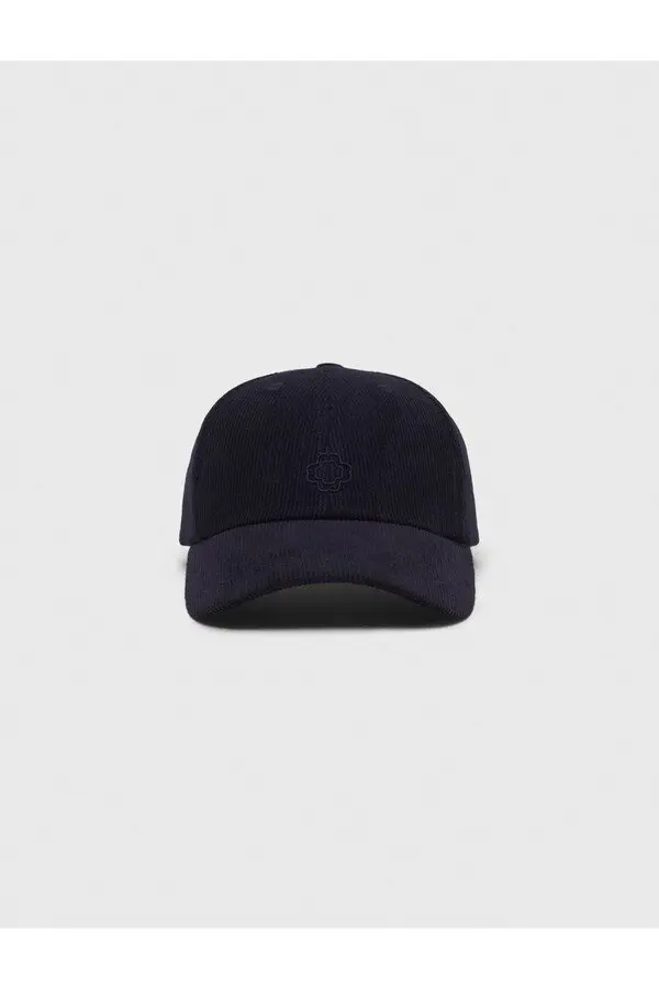 Maje Corduroy Cap - Navy