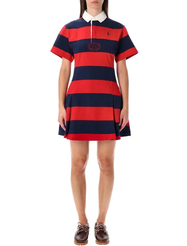 Polo Ralph Lauren Striped Cotton Jersey Rugby Dress In Red Bavy Striped -  17% Off | Editorialist
