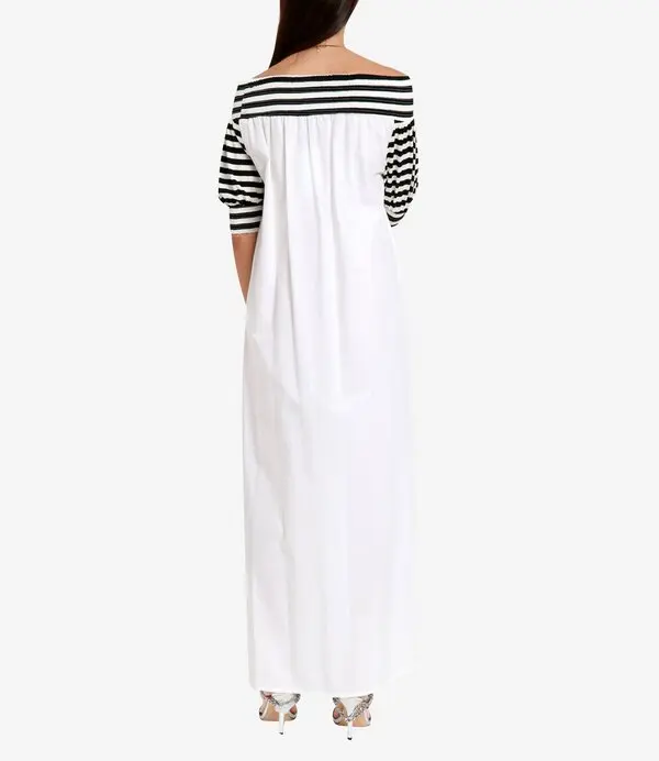 KAOS Cotton Dress With Stripe Detail