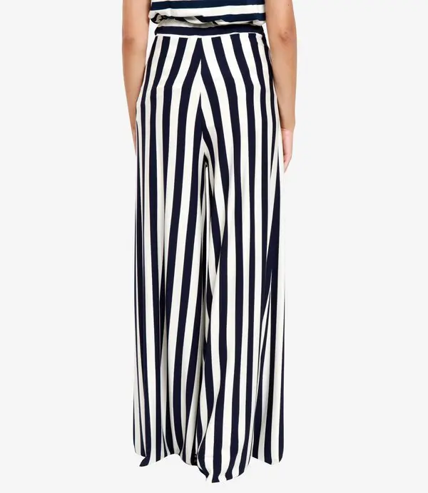 KAOS Wide-leg Trousers With Vertical Stripes