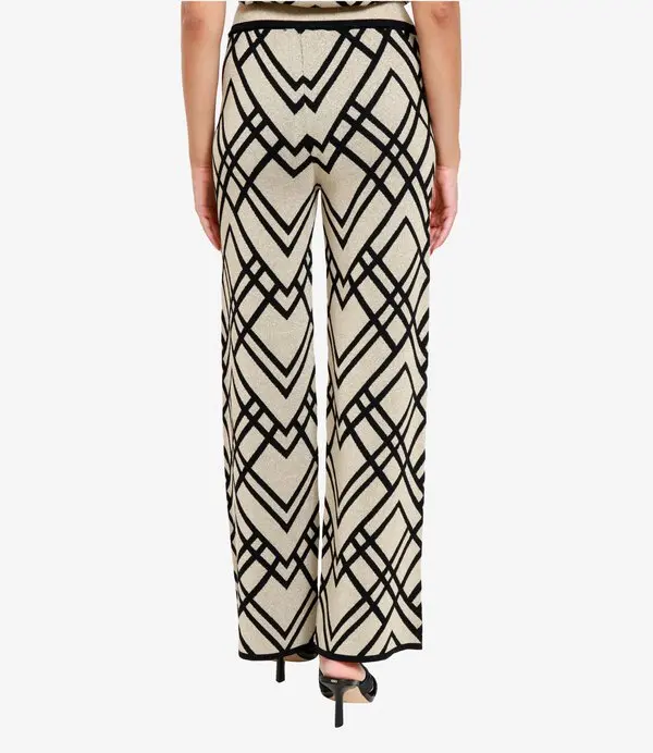 KAOS Printed Wide-leg Trousers