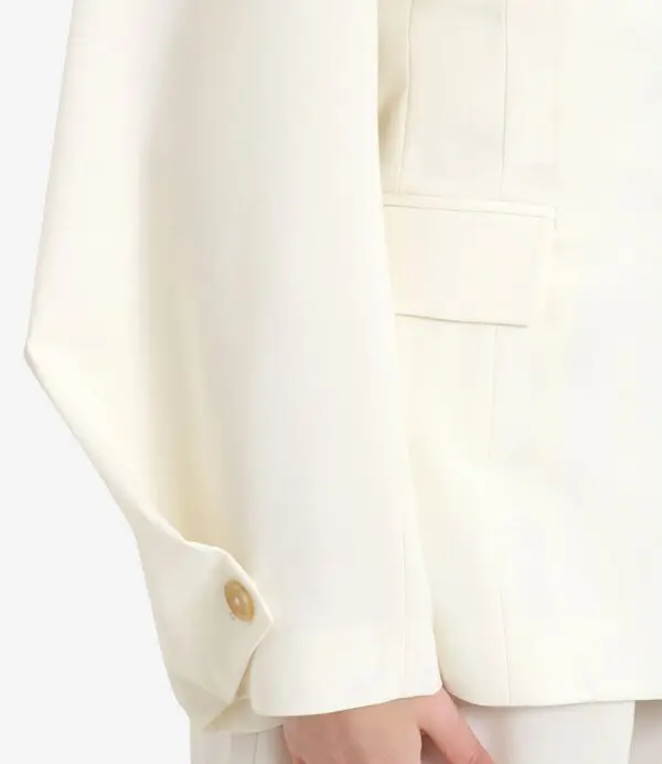 Erika Cavallini Cool Wool Oversize Blazer - Cream