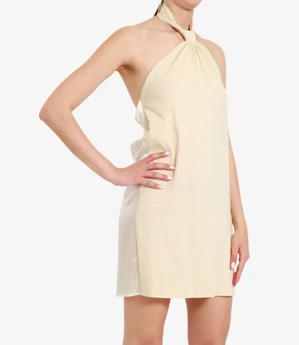 Erika Cavallini Tie Neck Linen-blend Dress