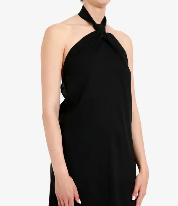 Erika Cavallini Tie-neck Mini Dress - Black