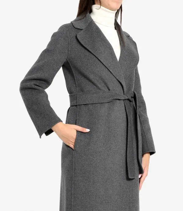 Max Mara Robe Silhouette Wool Coat - Fumo