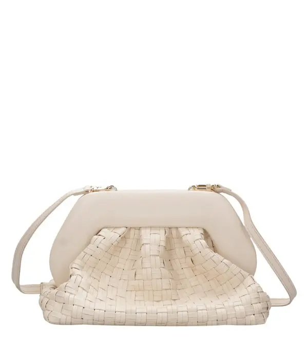 THEMOIRE Woven Clutch Bag With Removable Shoulder Strap