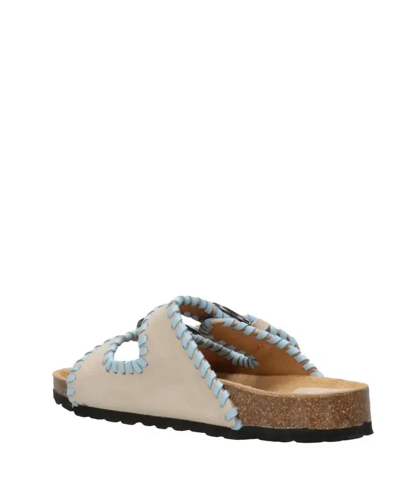 TAJI Suede Sandals - Panna+celeste