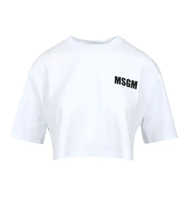 MSGM Cotton Cropped T-shirt