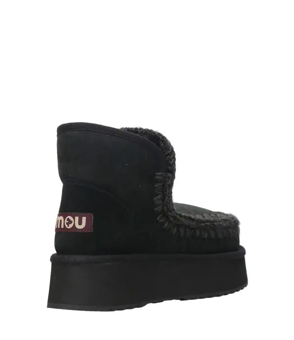 Mou Suede Boots With Crocheted Wool Details