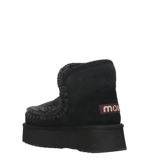 Mou Suede Boots With Crocheted Wool Details