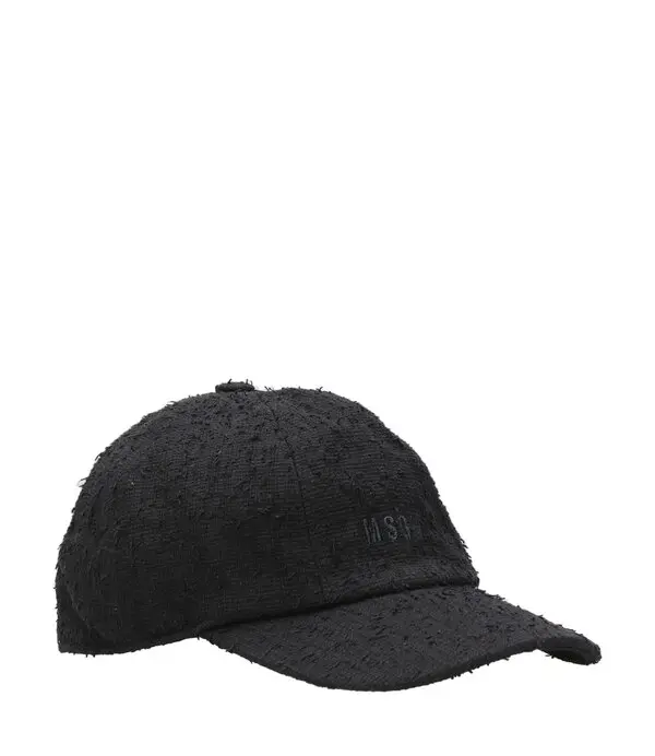 MSGM Cotton Bouclé Baseball Cap - Black
